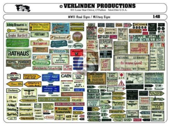 Peddinghaus Decals - Verlinden VP 2216 Road Signs & Military Signs WWII